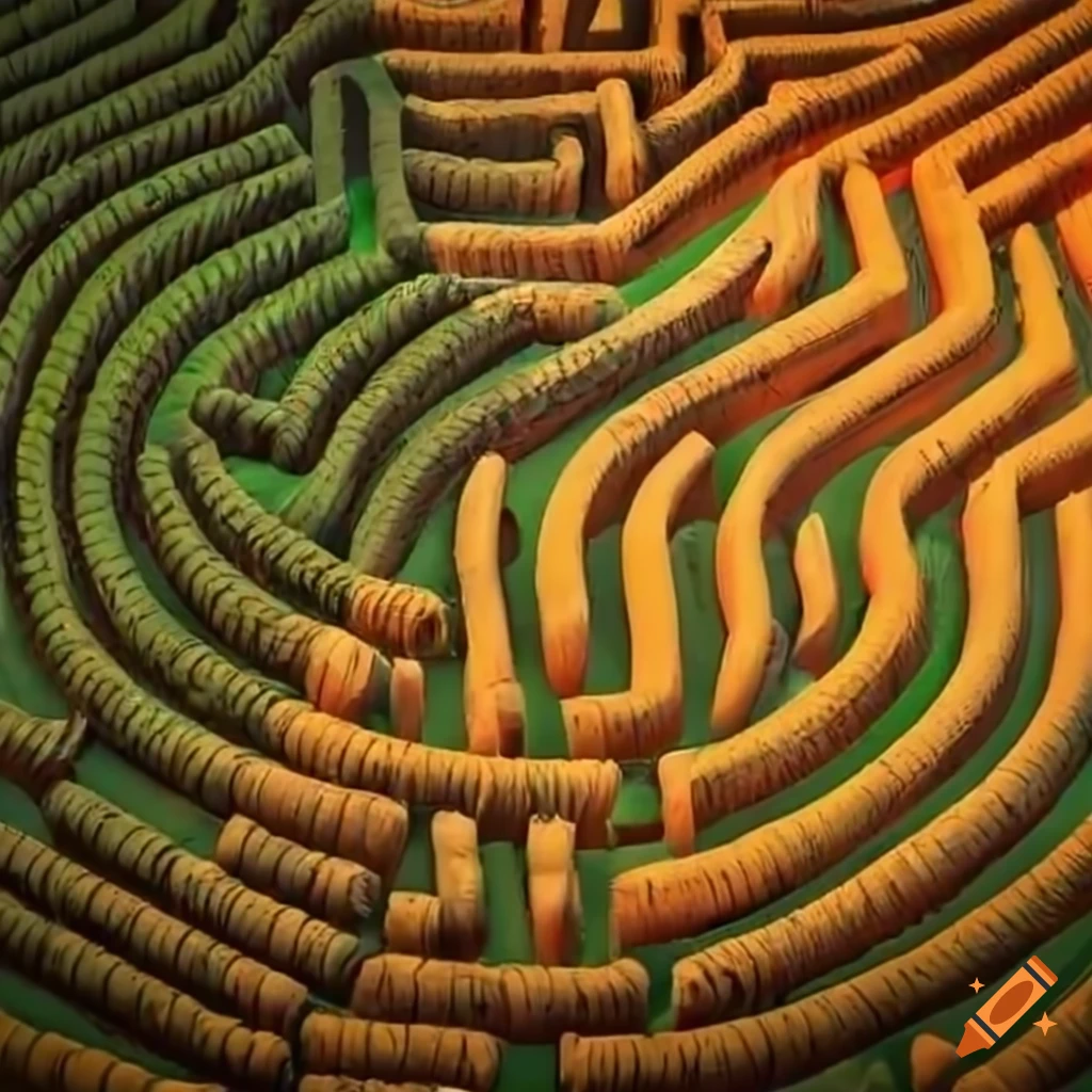 Photo of a corn maze obstacle course on Craiyon