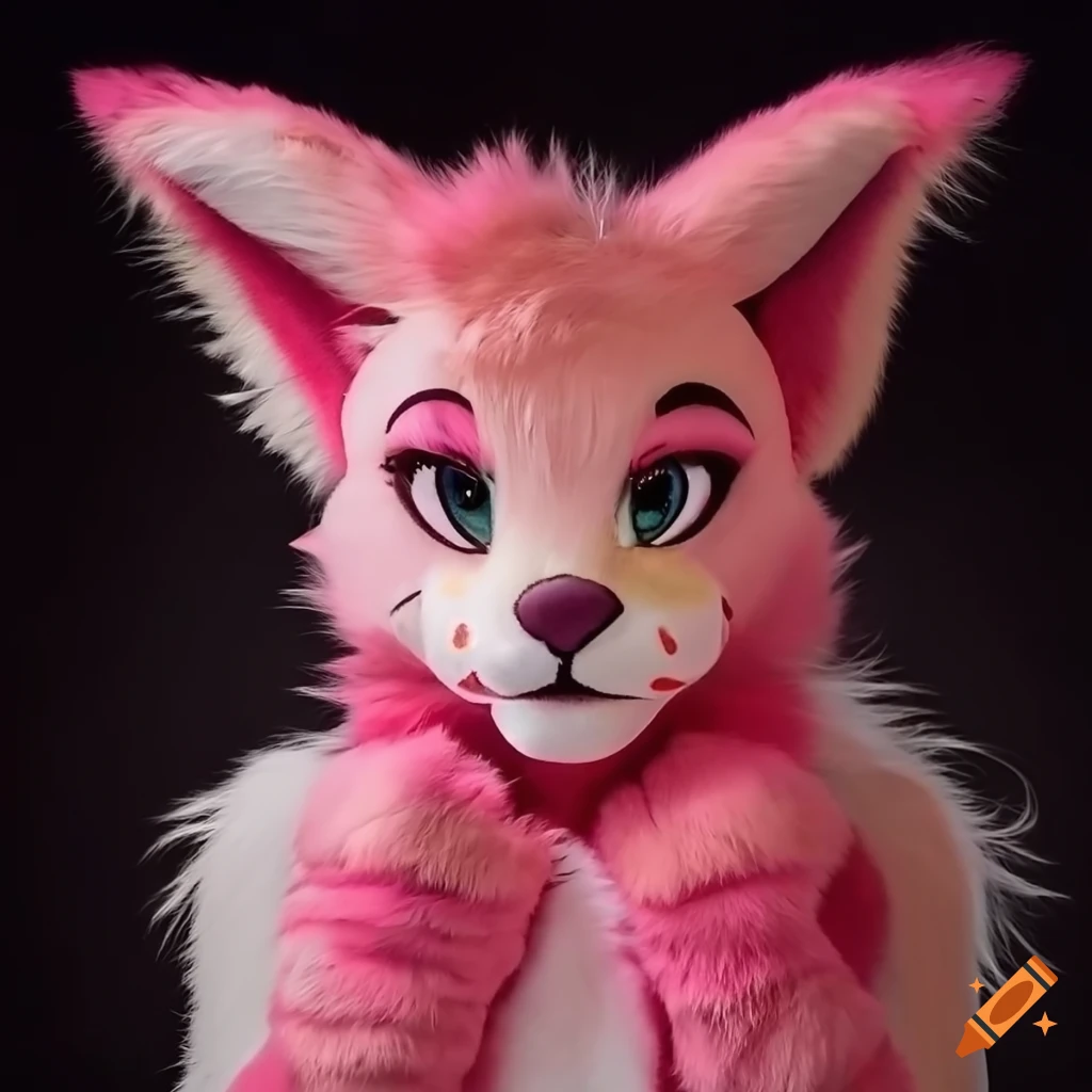 Female bear fursuit with golden-orange and cream fur in anime style on ...