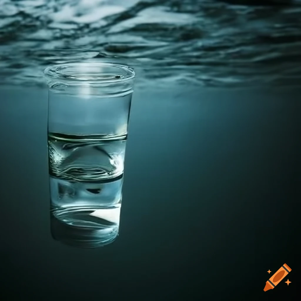 Glass of water in a fantasy setting on Craiyon