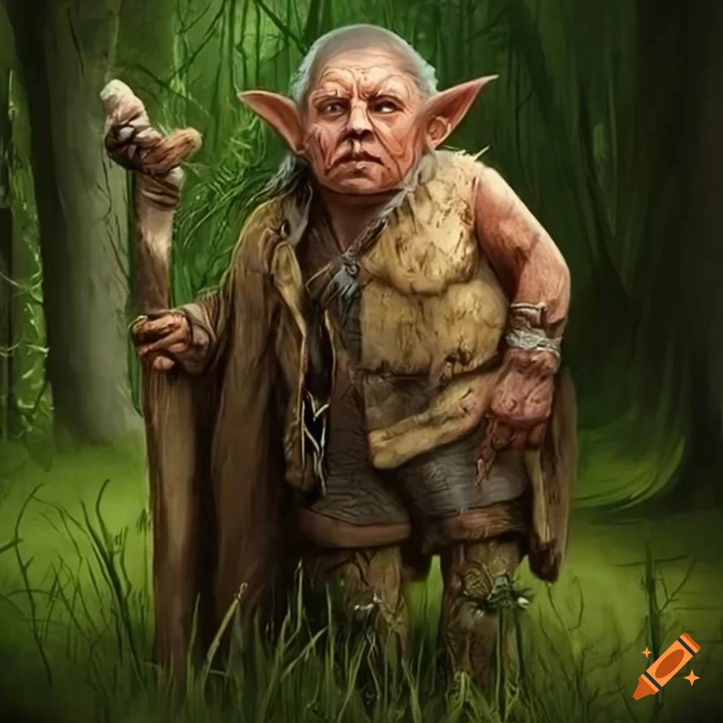 Hyperrealistic depiction of a native american hobbit halfling in tall ...