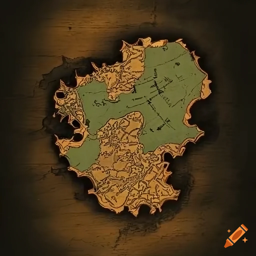 Map of a large bog on Craiyon
