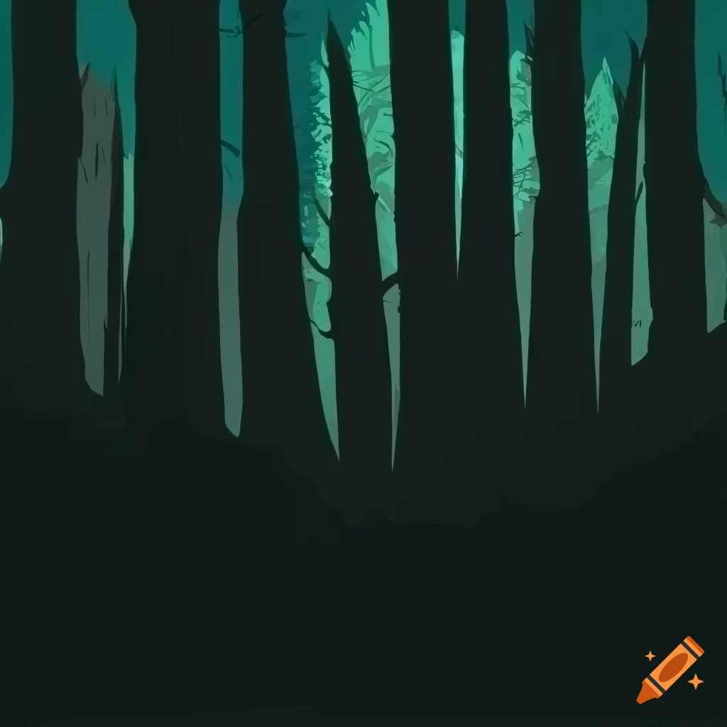 Comic style forest background with lush trees on Craiyon