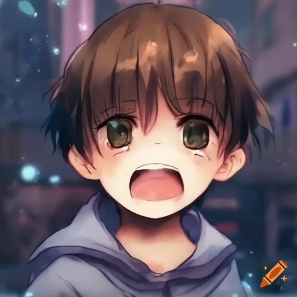 Portrait of a joyful anime child