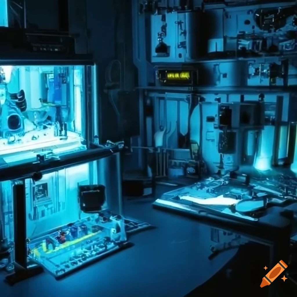 Paranormal investigator's laboratory with ghost hunting gadgets on Craiyon