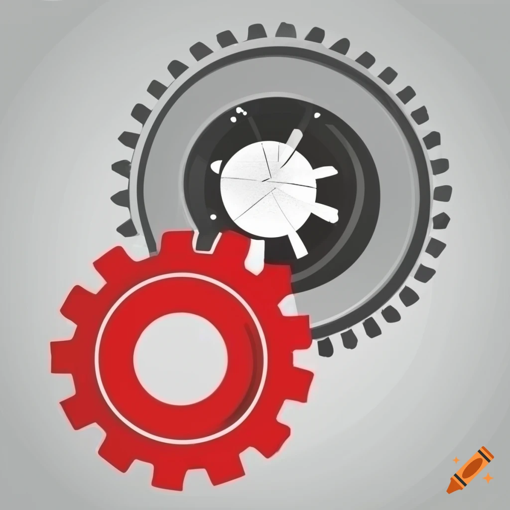 Dynamic logo design with interconnected gears on Craiyon