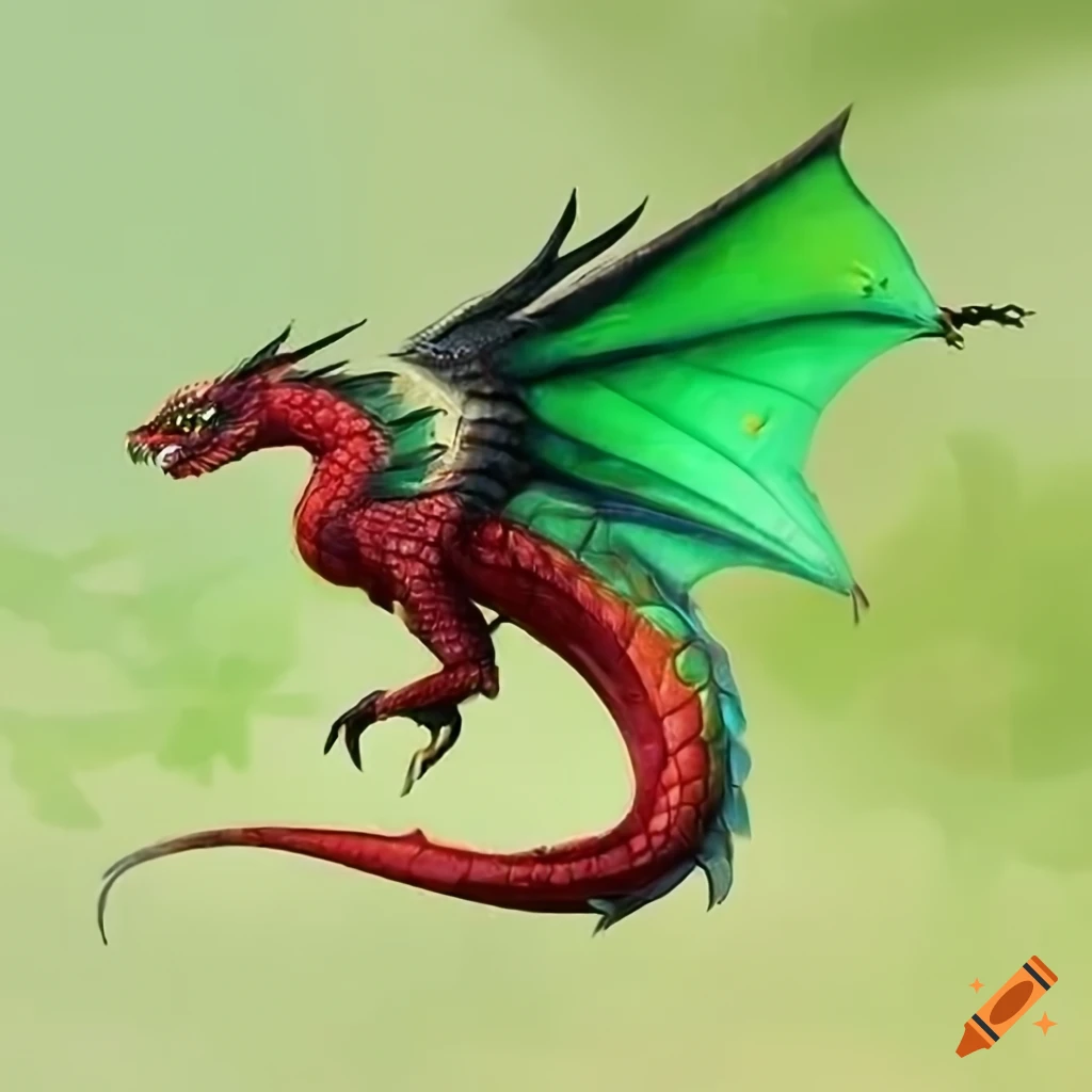 Orange and white wyvern with antlers in traditional japanese style on ...