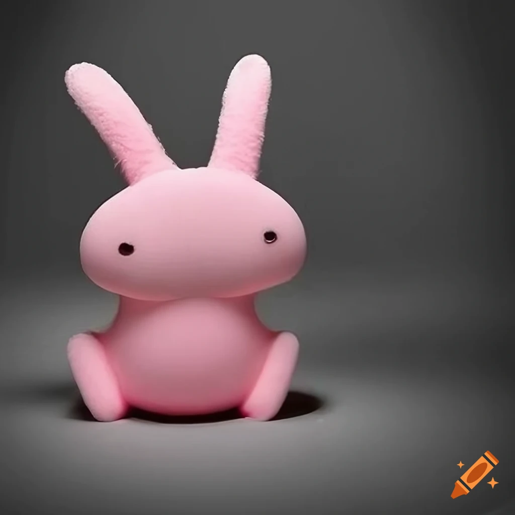 Pink rabbit doll sitting on a flower on Craiyon