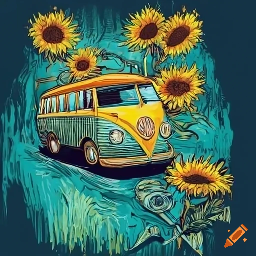 Vintage van in a pop art style on Craiyon