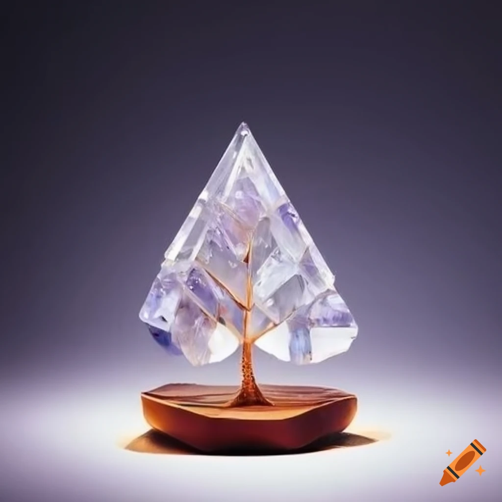 Crystal tree sculpture on Craiyon