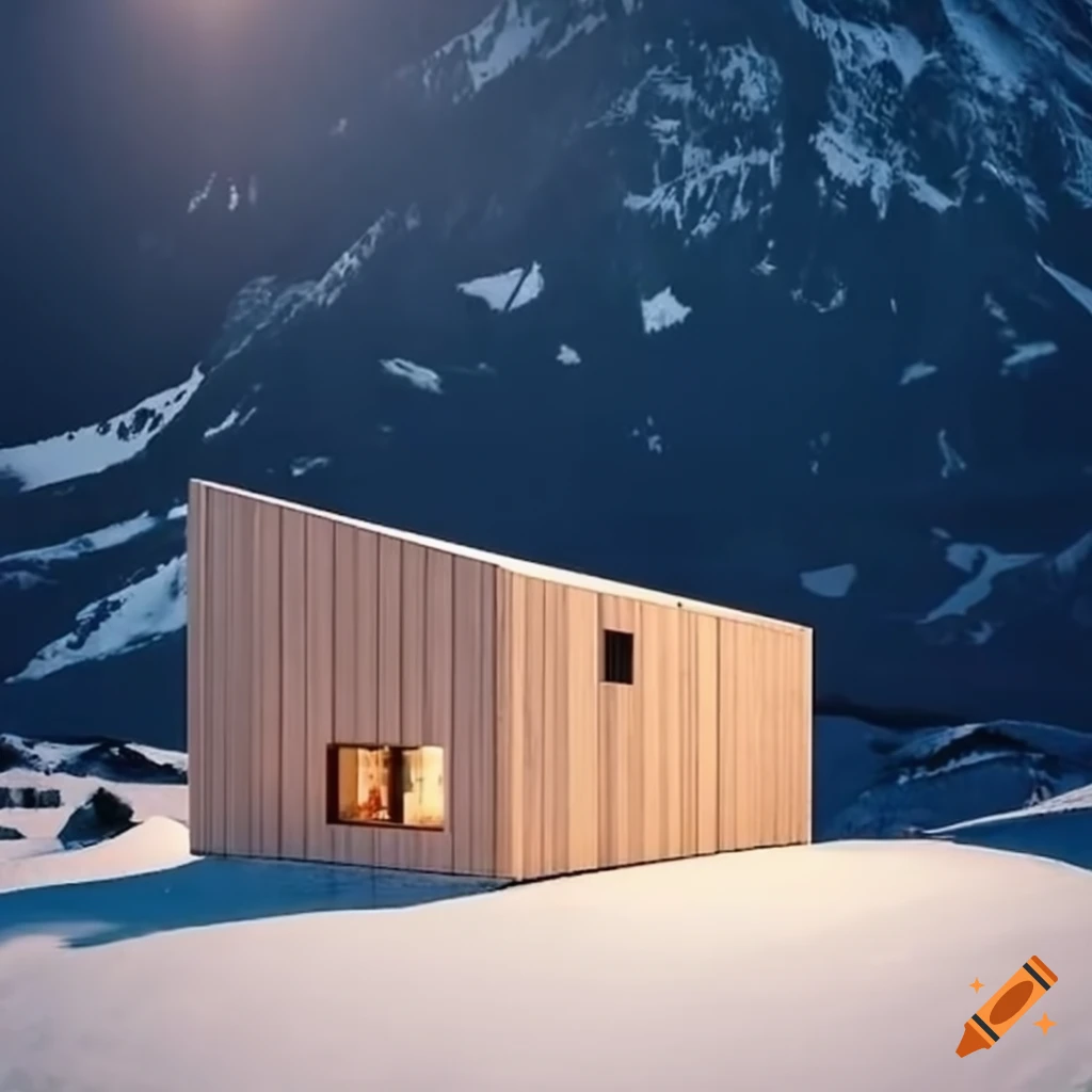 Minimalist alpine cabin design on Craiyon