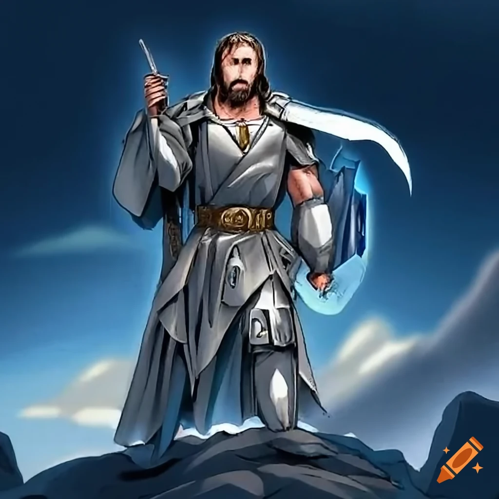 Depiction of the horseman of conquest, symbolizing faith and righteousness