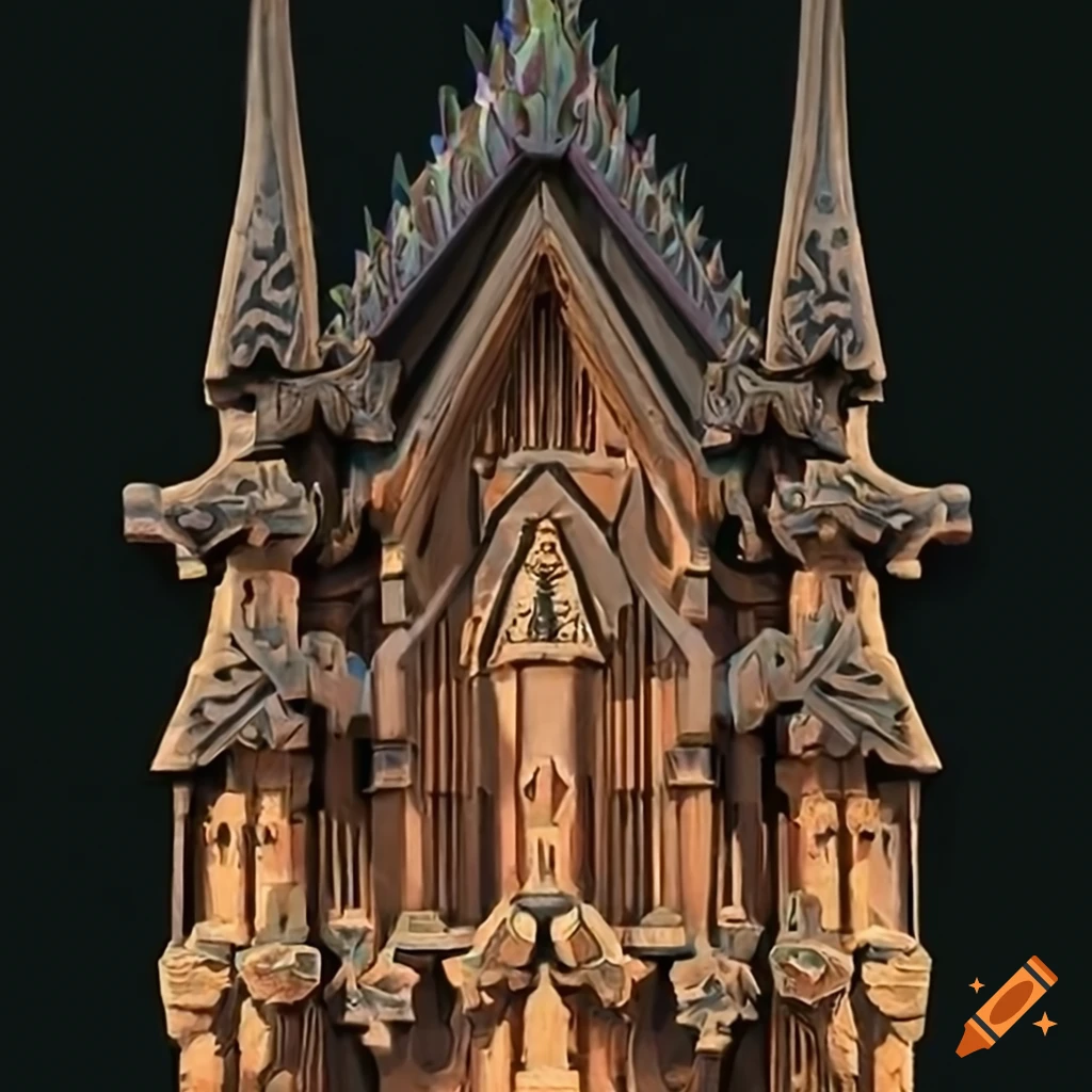 Detailed architectural carving in the style of zelda game on Craiyon