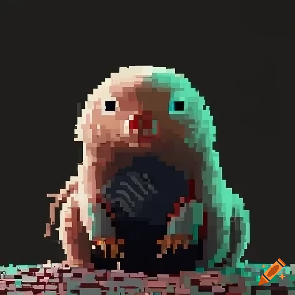Retro pixel art of a mole on Craiyon