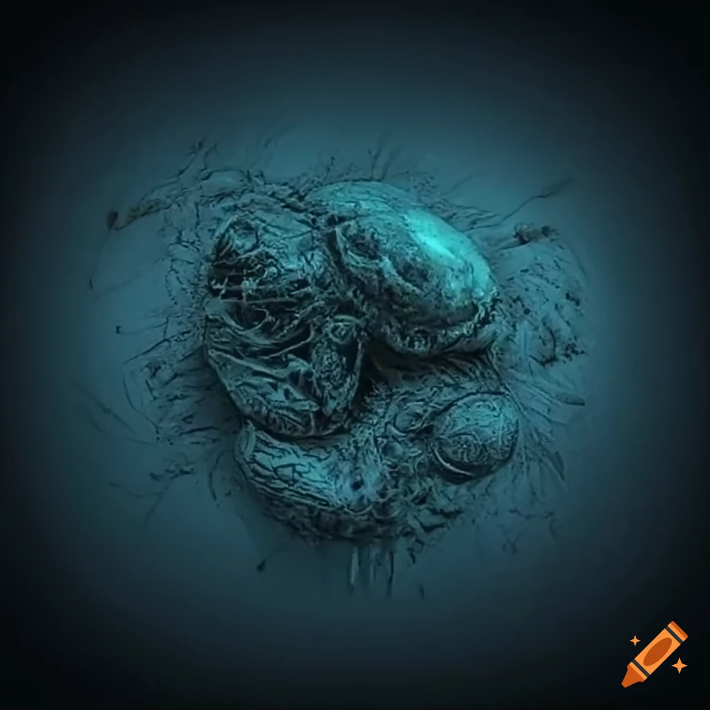 Artistic representation of a time loop in darkness on Craiyon