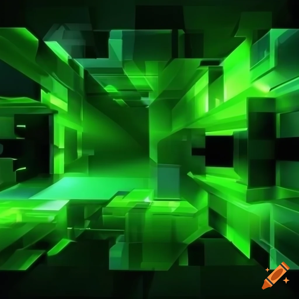 A cube made of translucent 3d blocks, 2 inches wide, matrix movie on ...