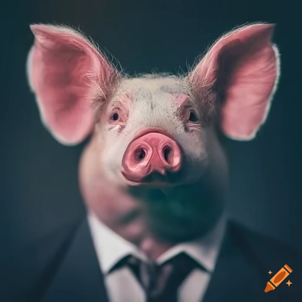 Scottish pig enjoying a drink at a pub on Craiyon