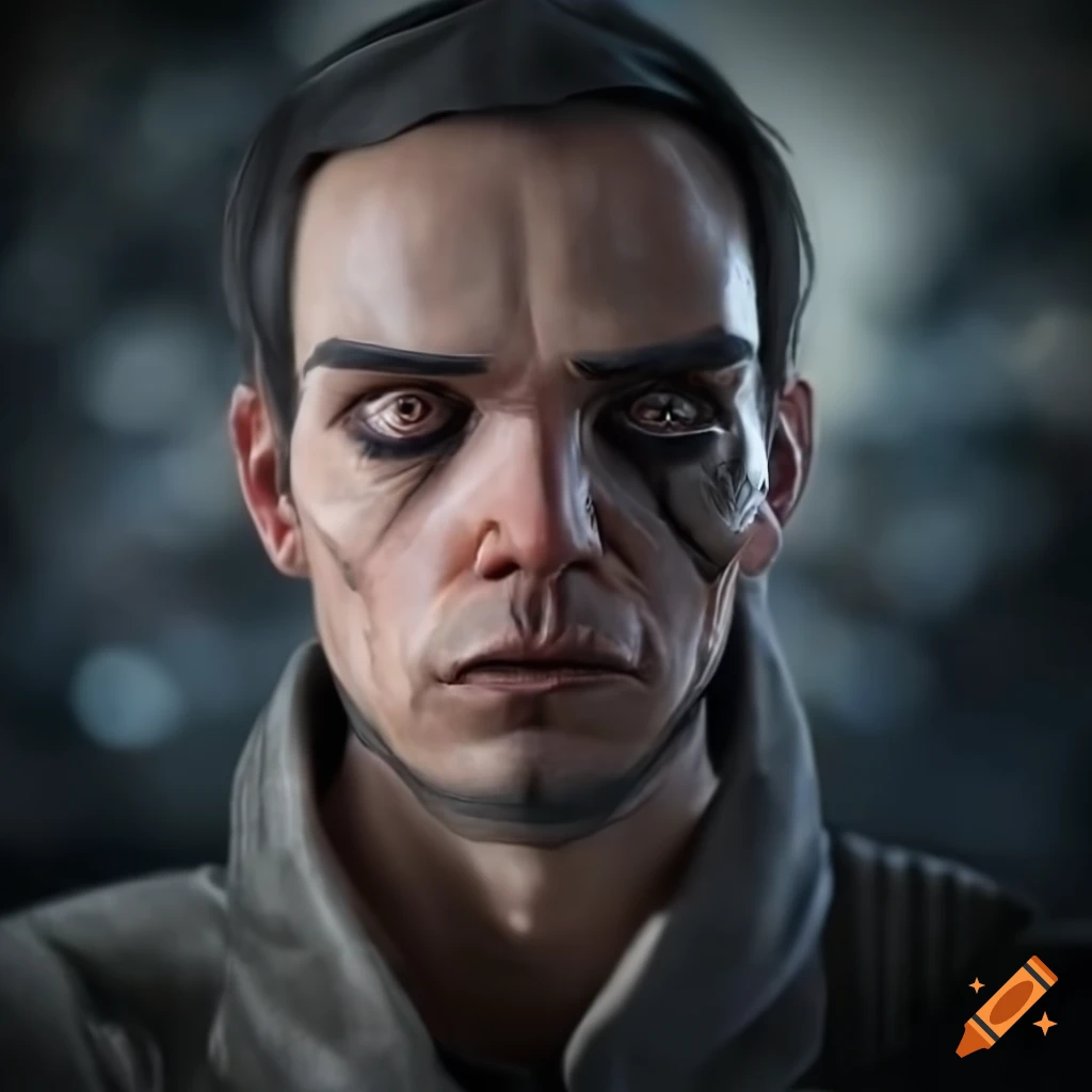 Realistic portrait of a man in dishonored style