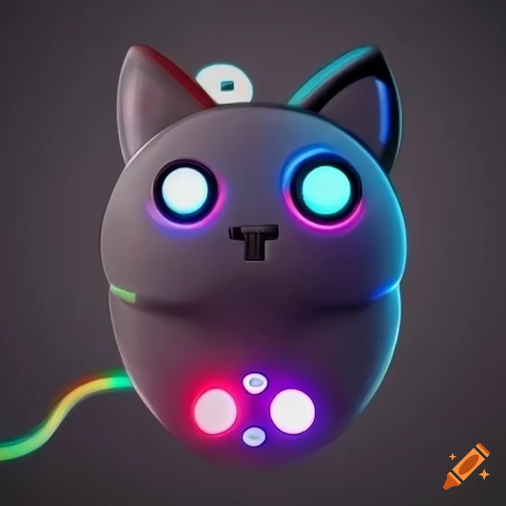 Rainbow colored cat controller buttons on Craiyon