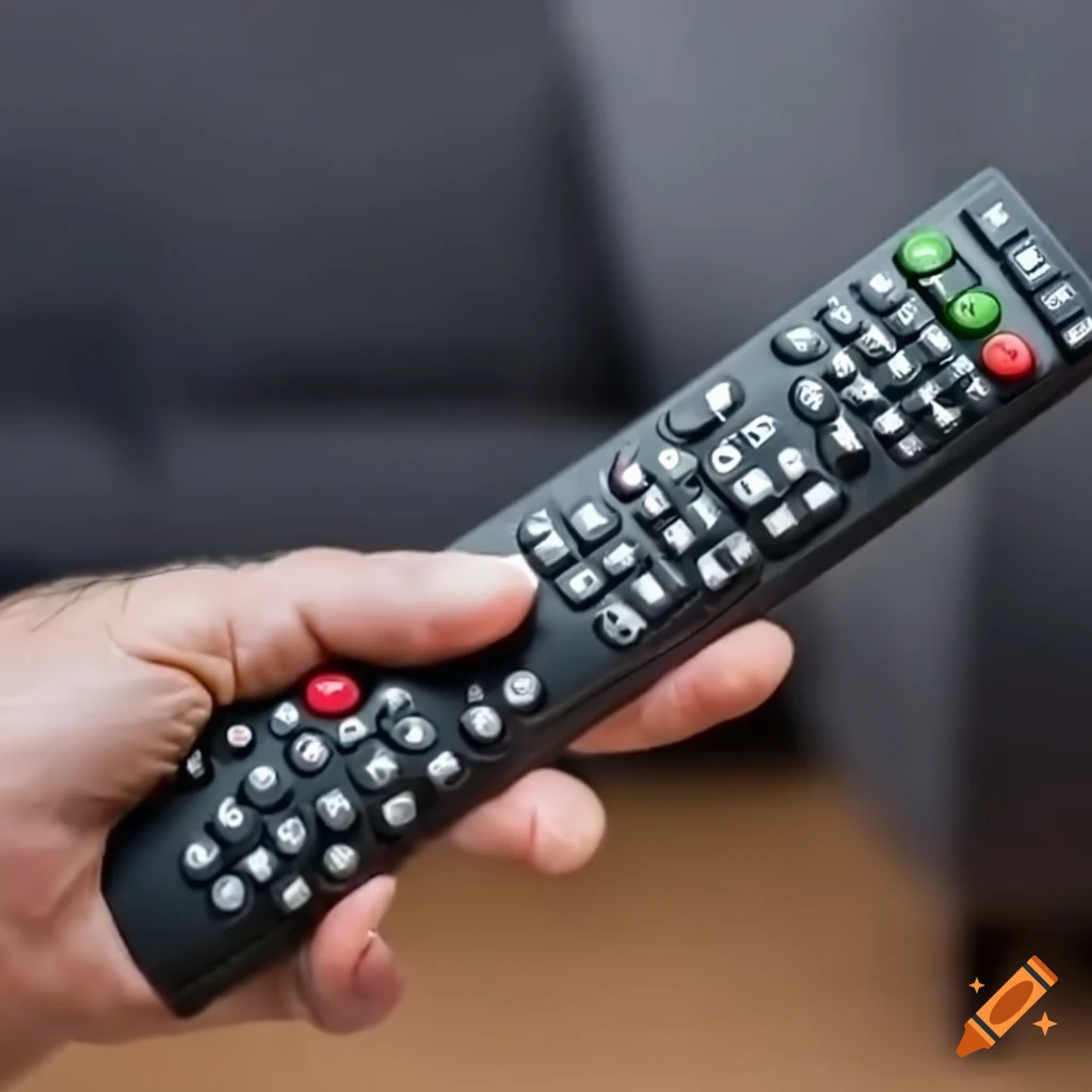 Remote control on a living room table on Craiyon