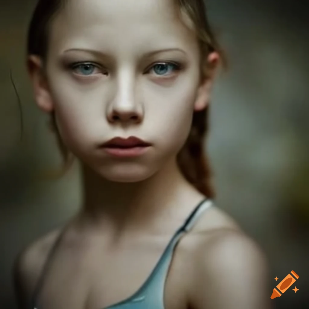 Photograph of a cyborg girl inspired by Alina from the movie on Craiyon