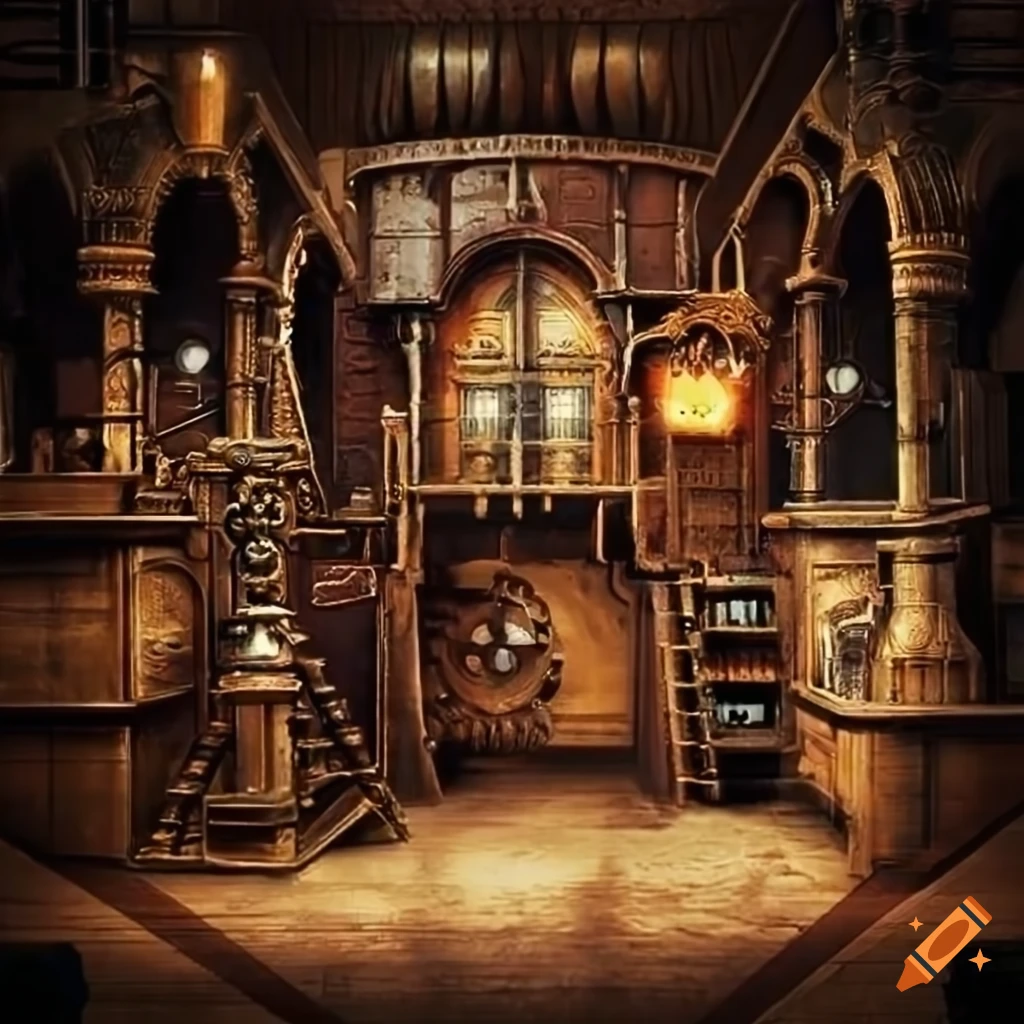 Steampunk workshop on Craiyon