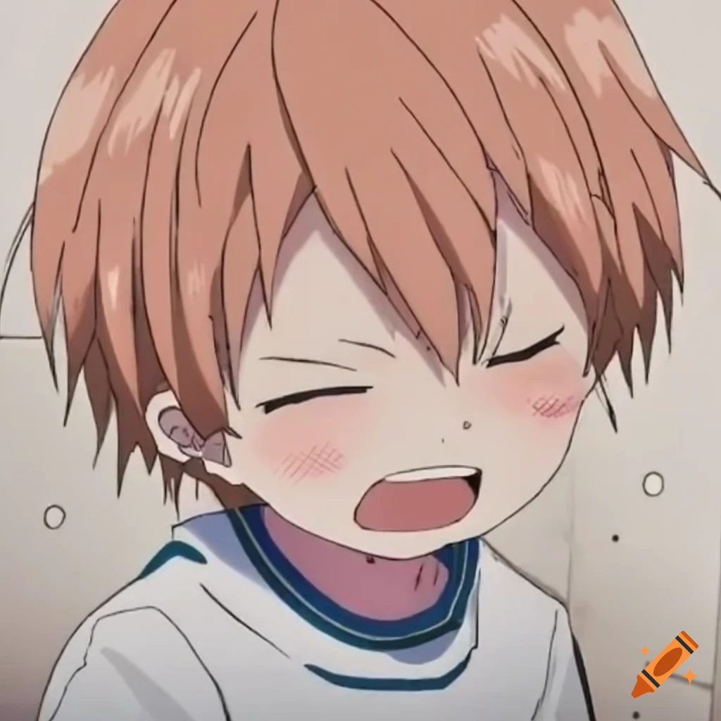 Embarrassed anime kid blushing on Craiyon
