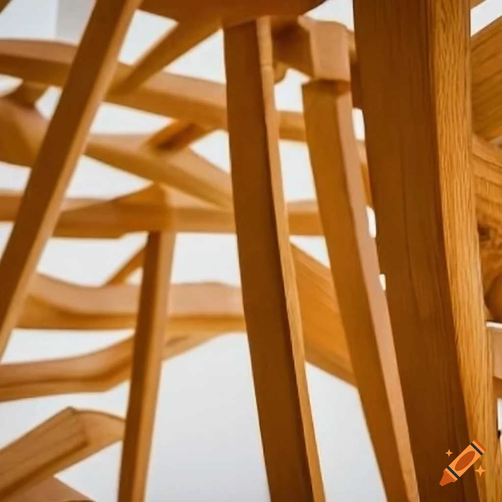 Wooden sculpture frame in an architecture exhibition