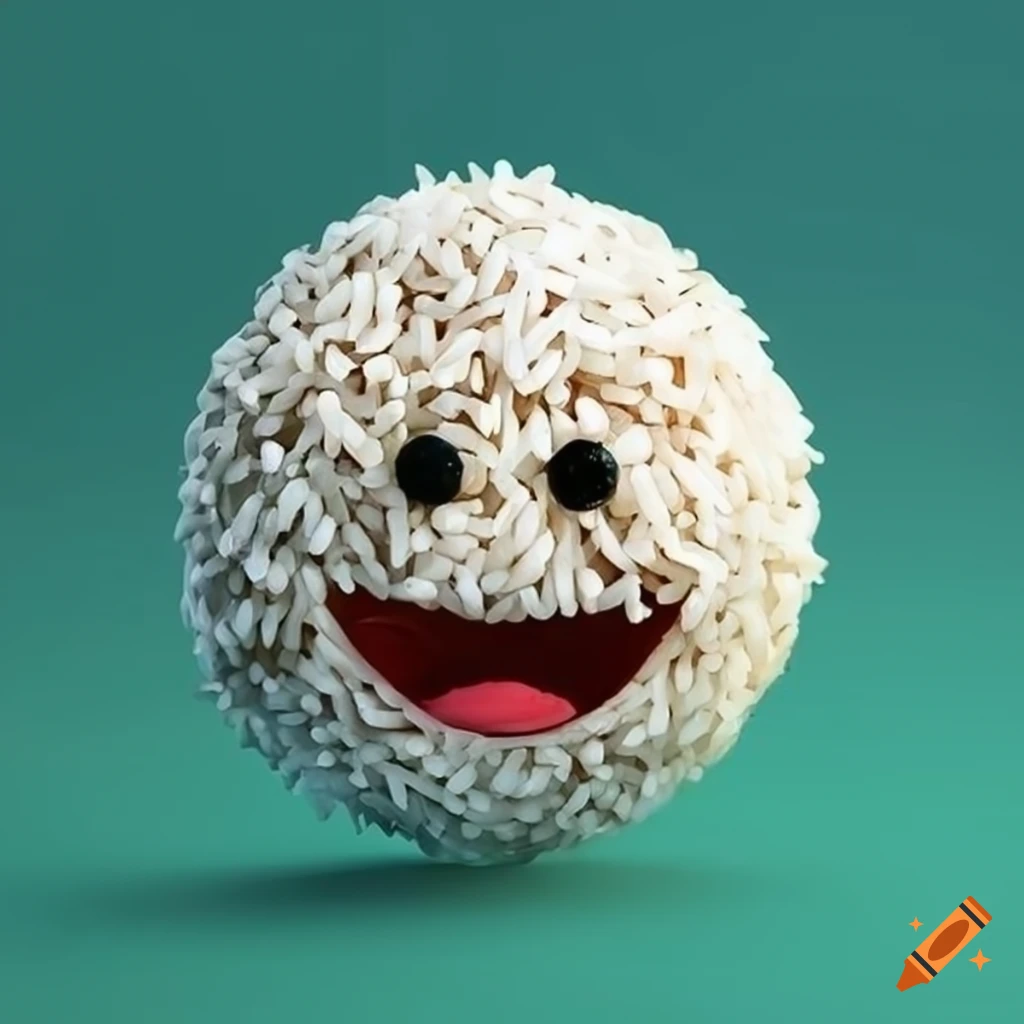 Smiling rice ball on Craiyon
