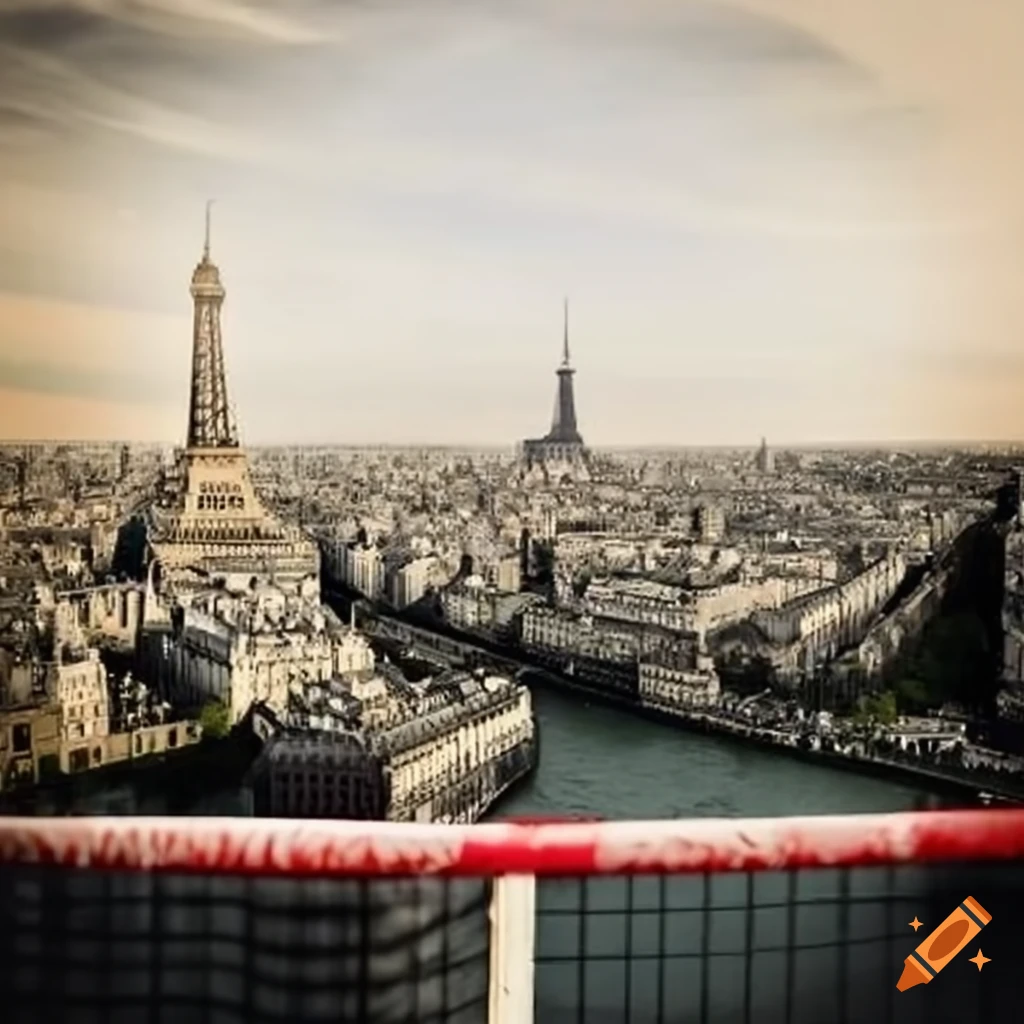 Boxing ring in the city of paris on Craiyon