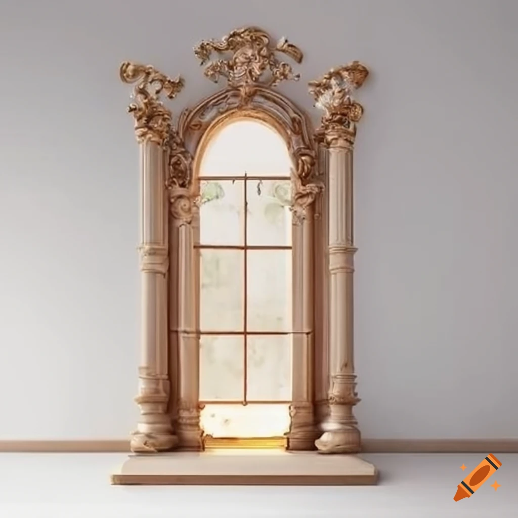 Rococo interior with staircase and altar on Craiyon