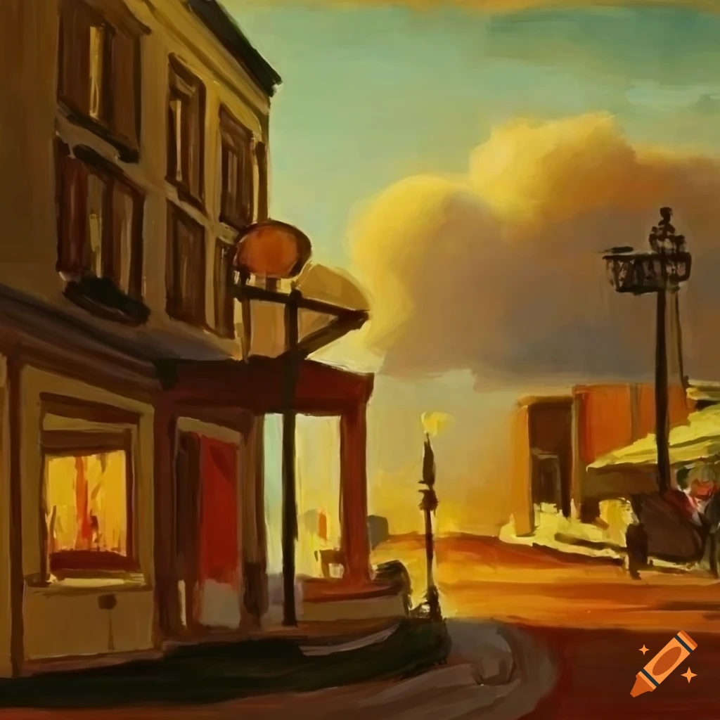 Paysage de l'état américain illinois dans le style d'edward hopper