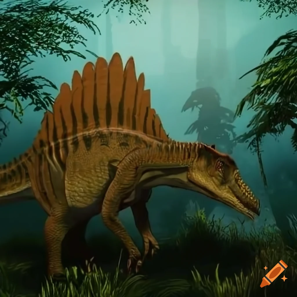 Spinosaurus in a swamp on Craiyon