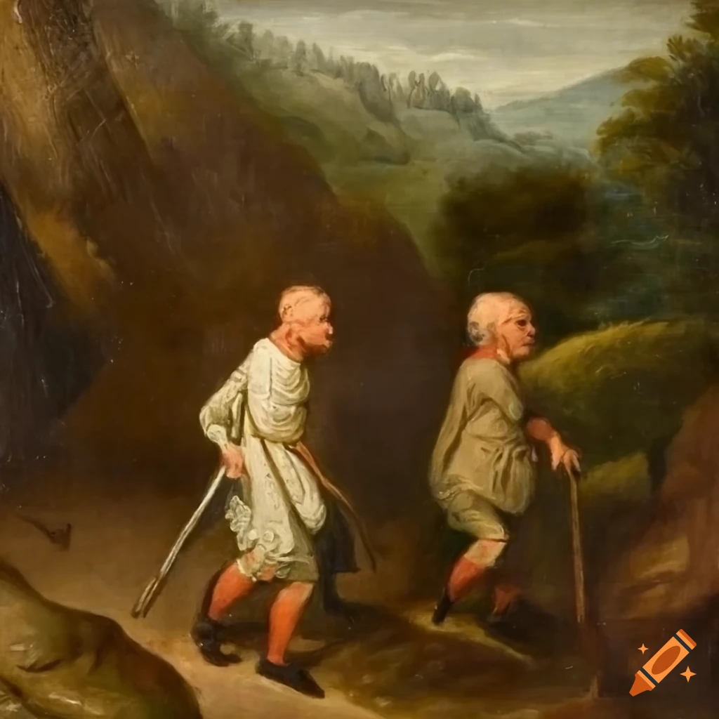 Painting of a 17th century farmer with his crops on Craiyon