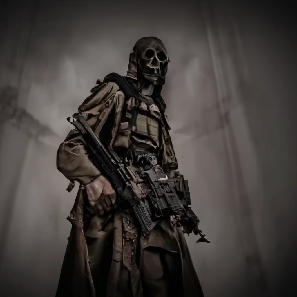Dark art of a decaying skeletal soldier on Craiyon