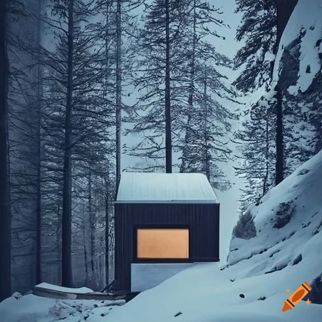 Minimalist alpine cabin