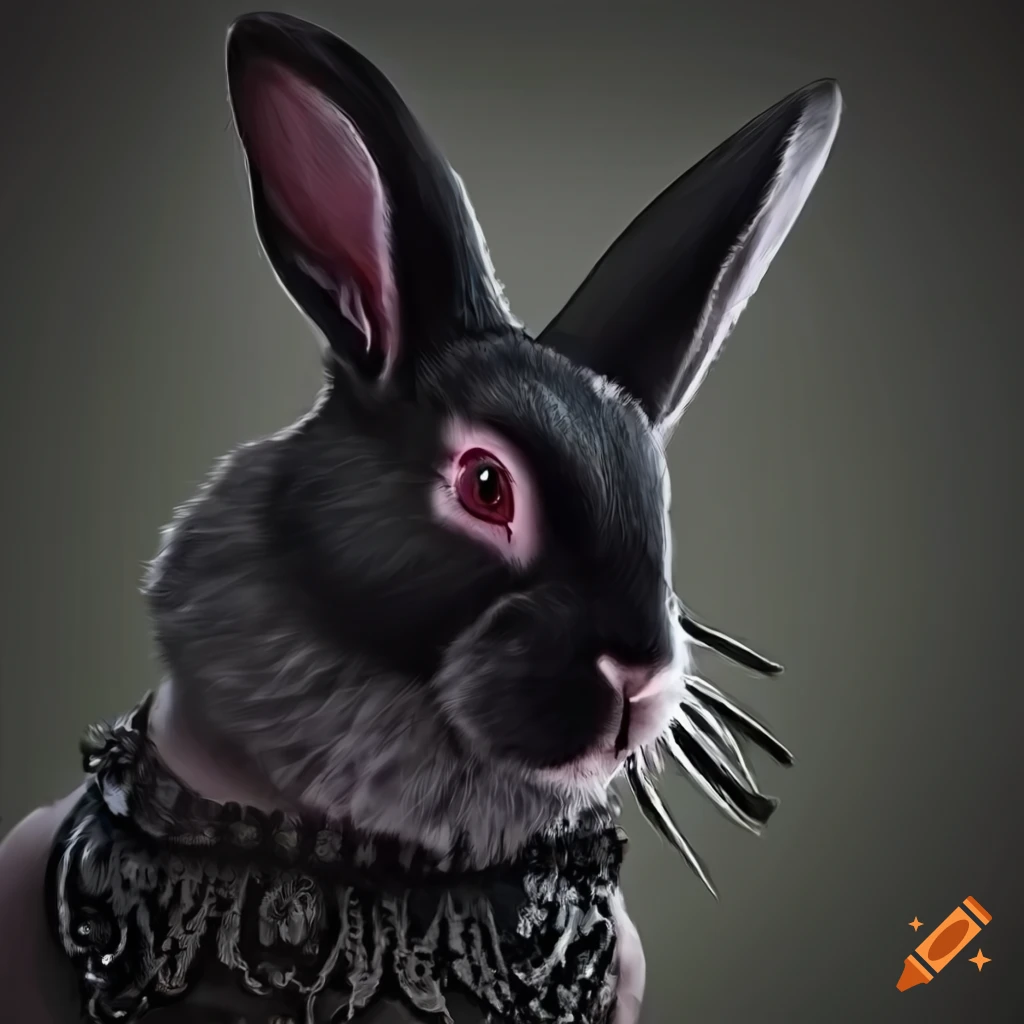 Gothic rabbit artwork on Craiyon