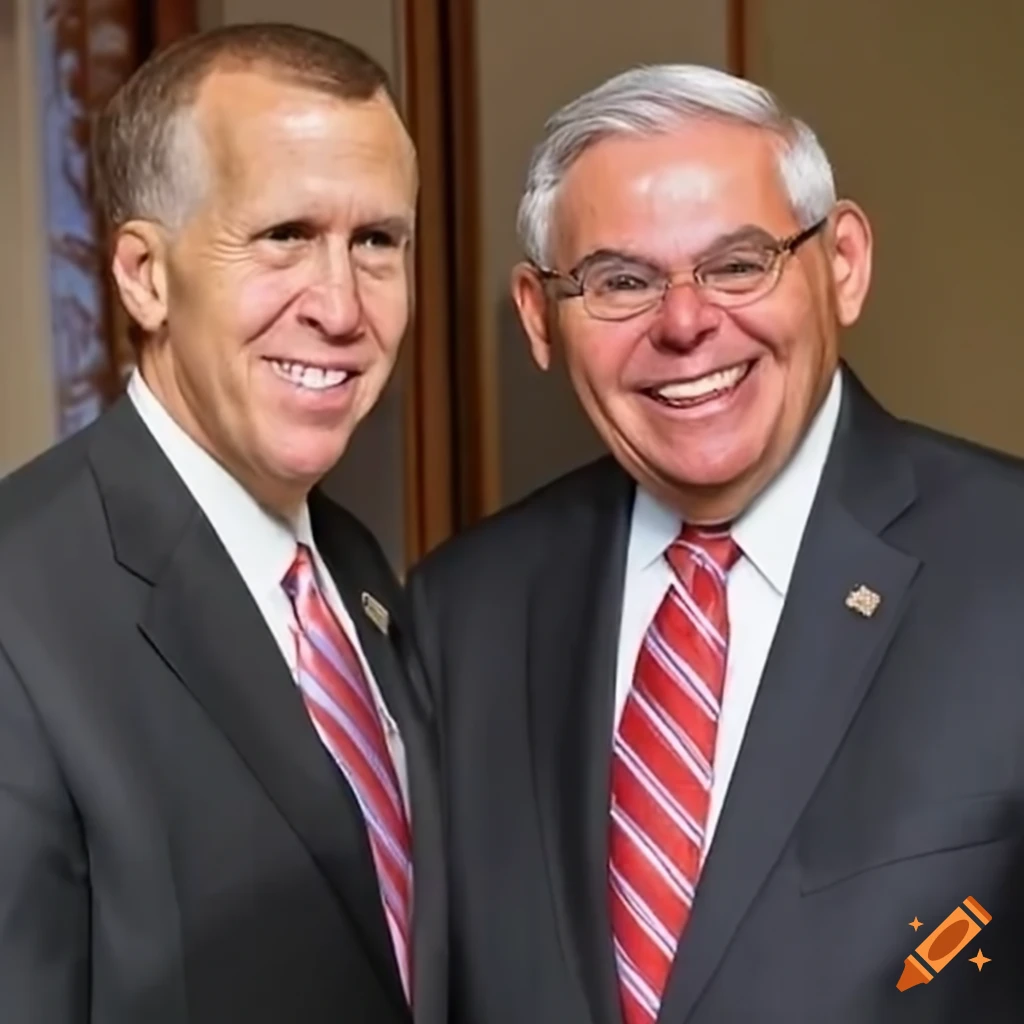 Thom tillis standing next to robert menendez on Craiyon