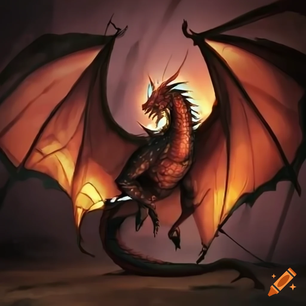Illustration of a dragon on Craiyon