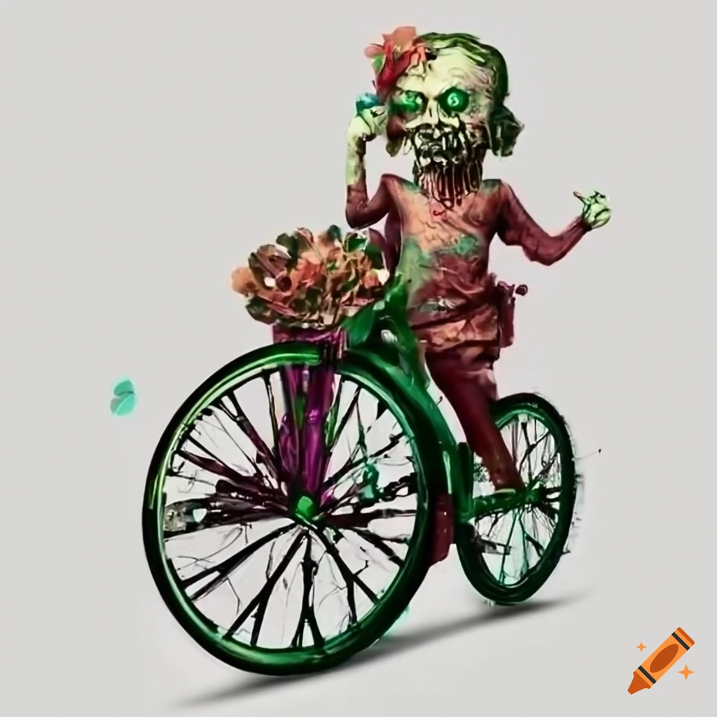 Flower zombie bicycles on Craiyon
