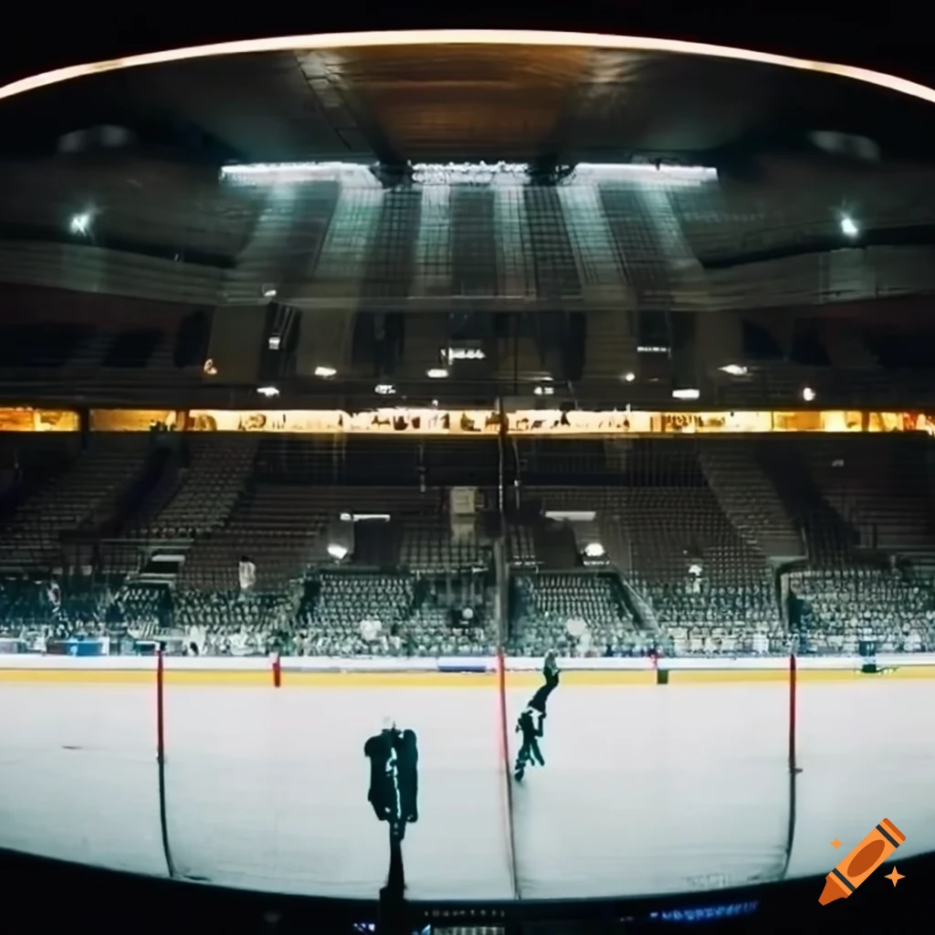 Seating bowl of an ice hockey arena on Craiyon