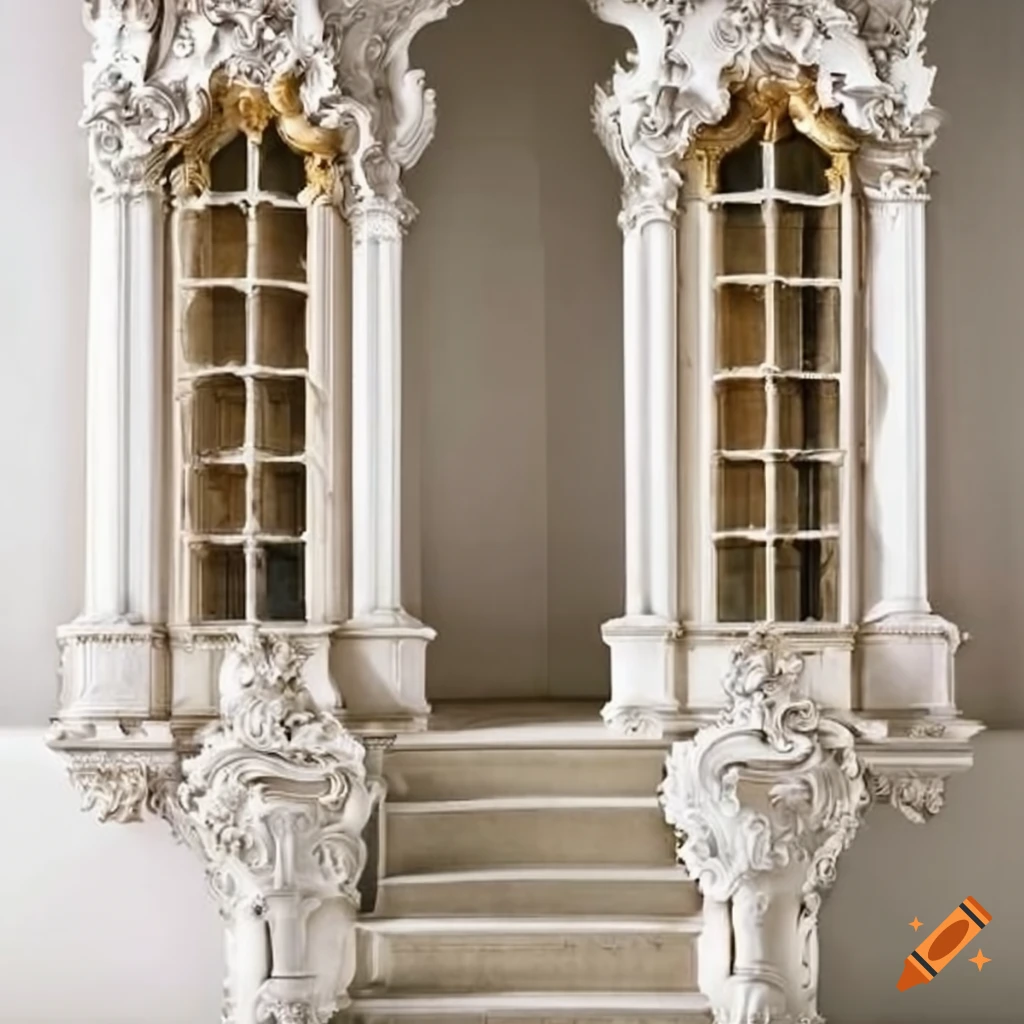 Rococo-style altar in a white-walled room on Craiyon