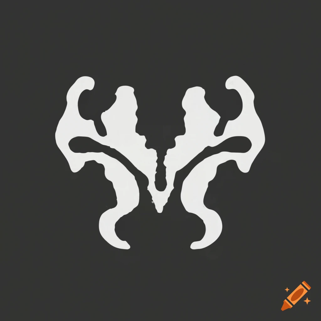 Simplistic logo design of an ink blot on Craiyon