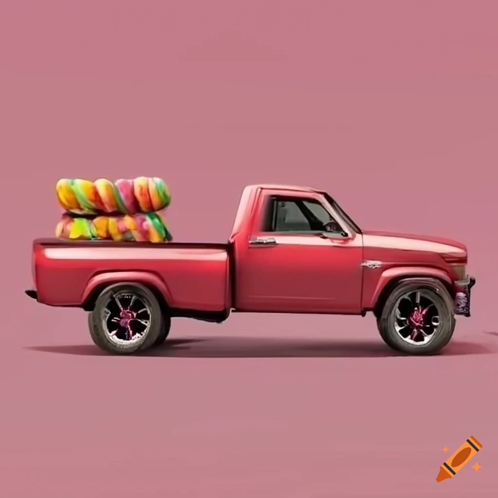 Pickup truck loaded with candy