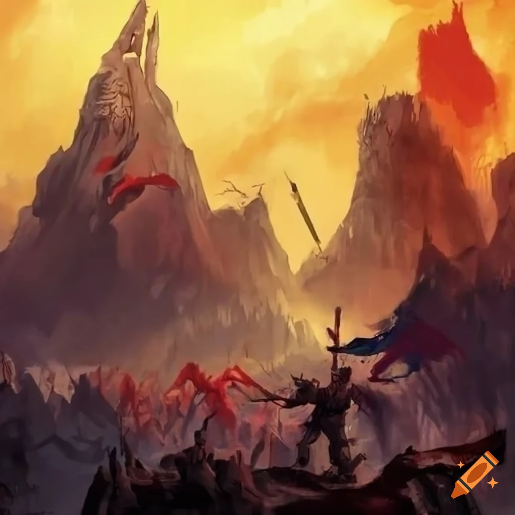 Epic artwork of a battle between two empires on Craiyon