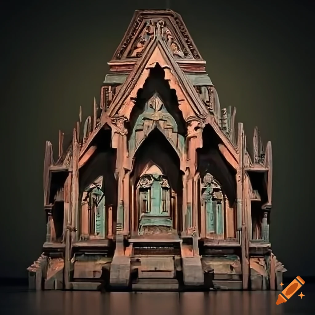 Stunning architectural stave carving artwork on Craiyon