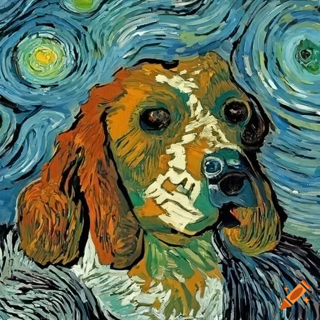 Portrait of van gogh with a dog on Craiyon