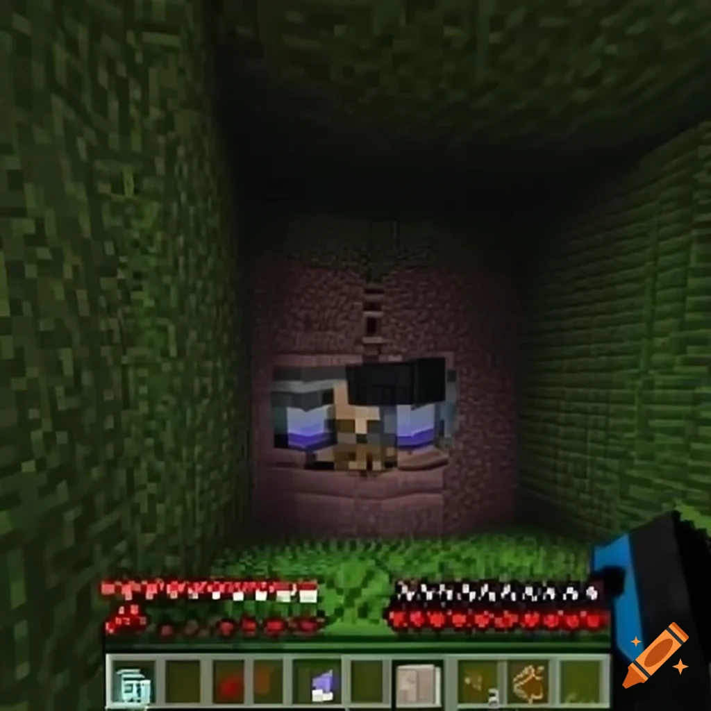 Character from minecraft with a humorous sign on Craiyon