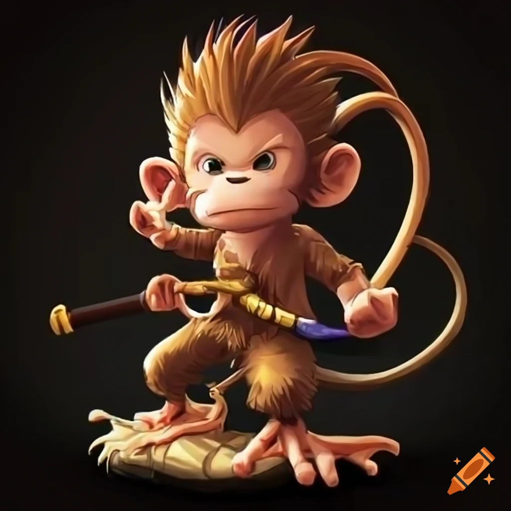 Anime-style illustration of a monkey fighter