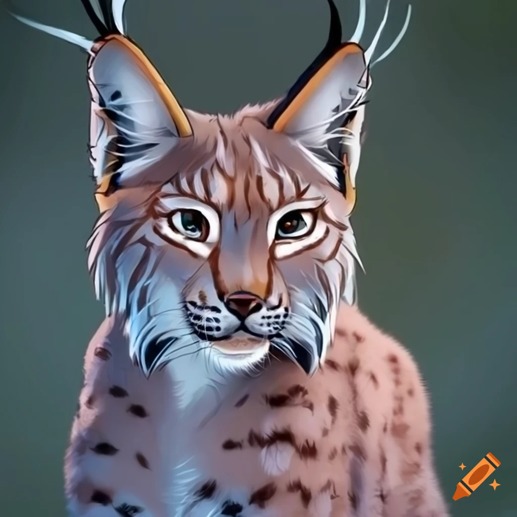 Photorealistic young female anthro lynx with detailed fur on Craiyon