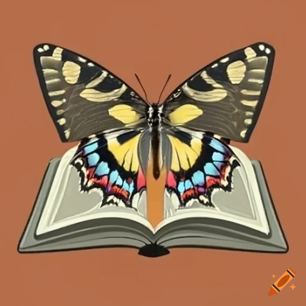 Butterflies on an open book